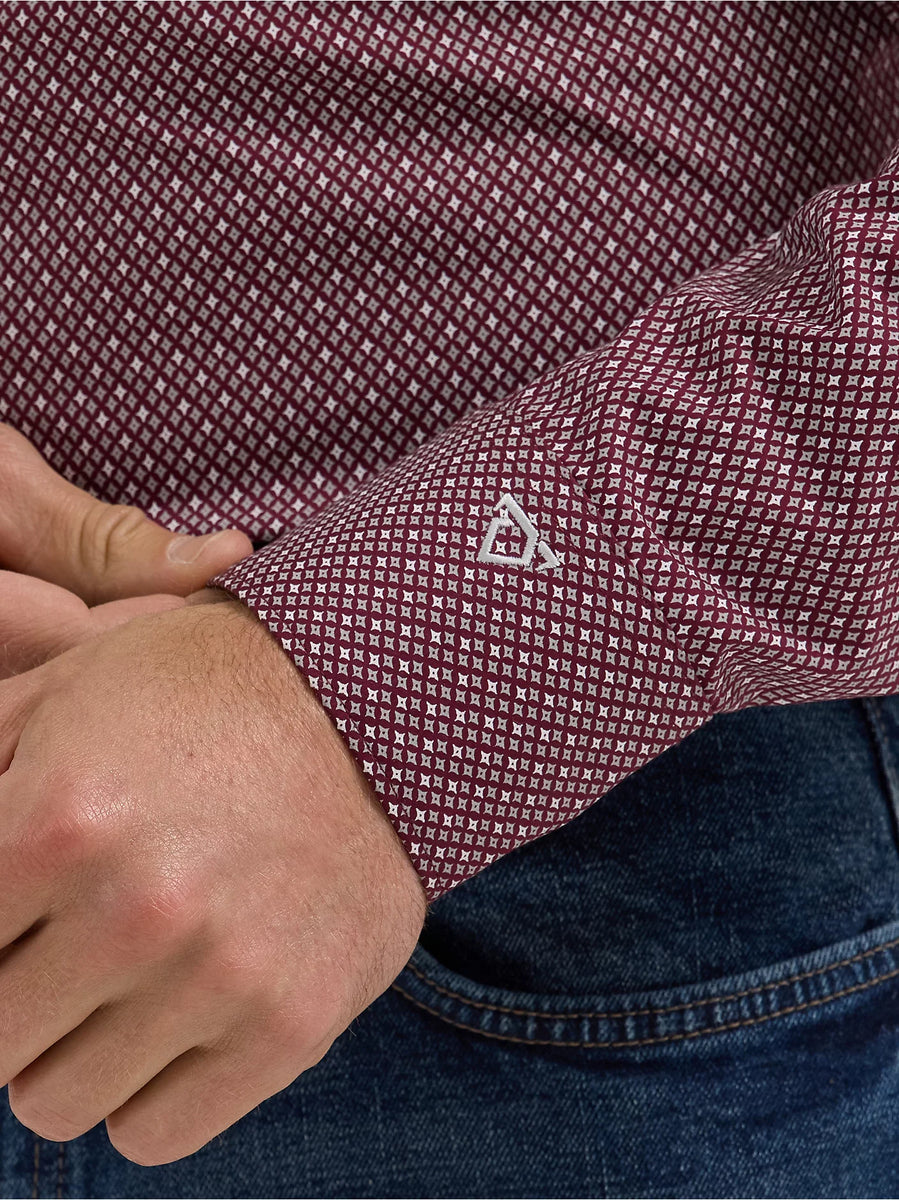 Men's Cody Johnson One Pocket Button Down Shirt Burgundy Diamond ...