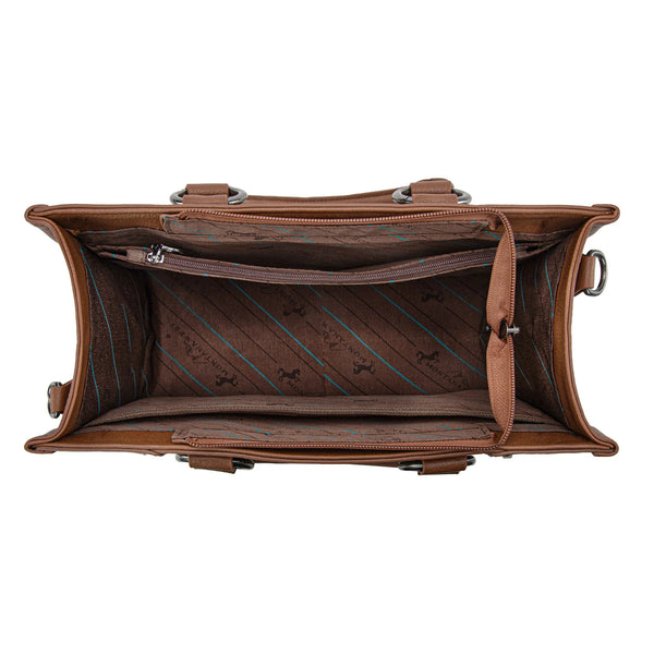 Montana West Tooled Concho Tote/Crossbody -Brown– Circle H Western Store