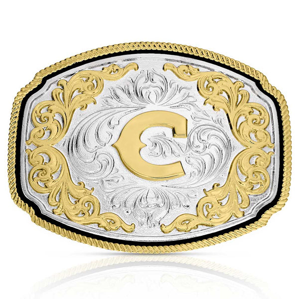 Montana Silversmiths Western Initial Buckle Letter C– Circle H Western ...
