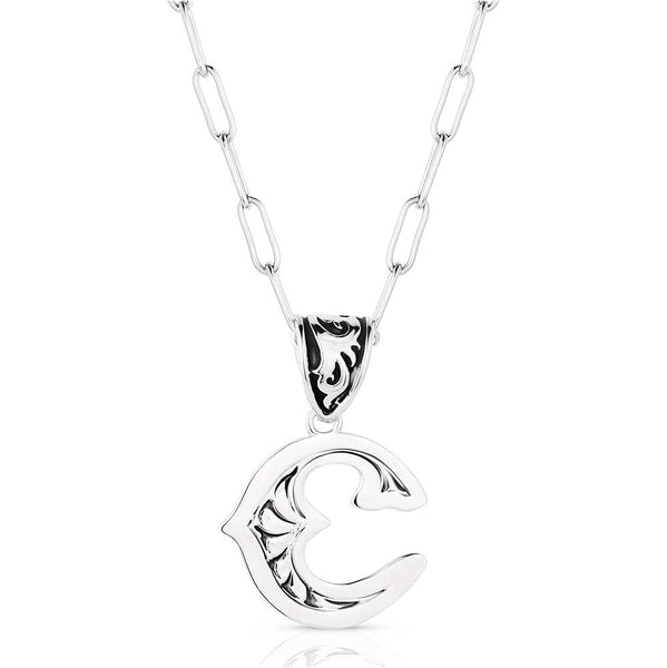 Western Initial Necklace Letter C– Circle H Western Store