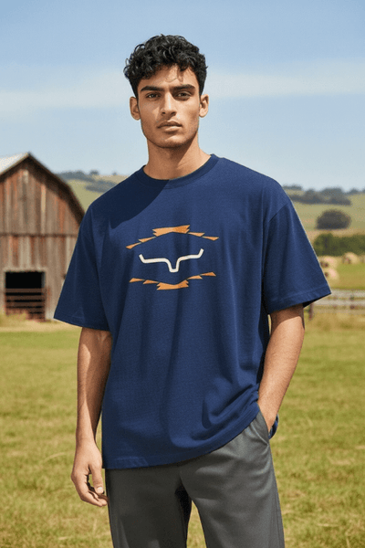 Kimes Ranch Vintage Badge T Shirt - Navy Blue Western Tee– Circle H ...